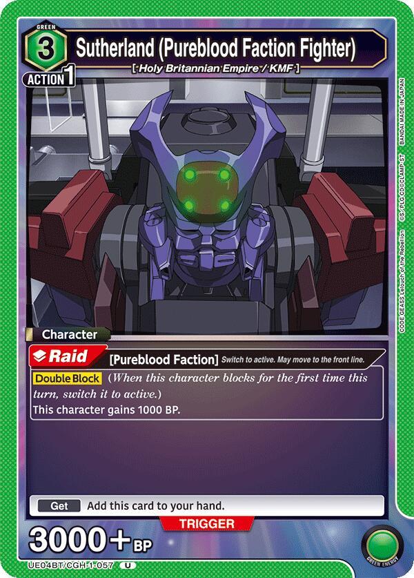 Sutherland (Pureblood Faction Fighter) - UE04BT: Code Geass: Lelouch of ...