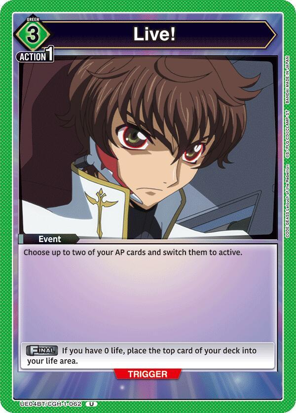 Live! - UE04BT: CODE GEASS: Lelouch of the Rebellion - Union Arena ...