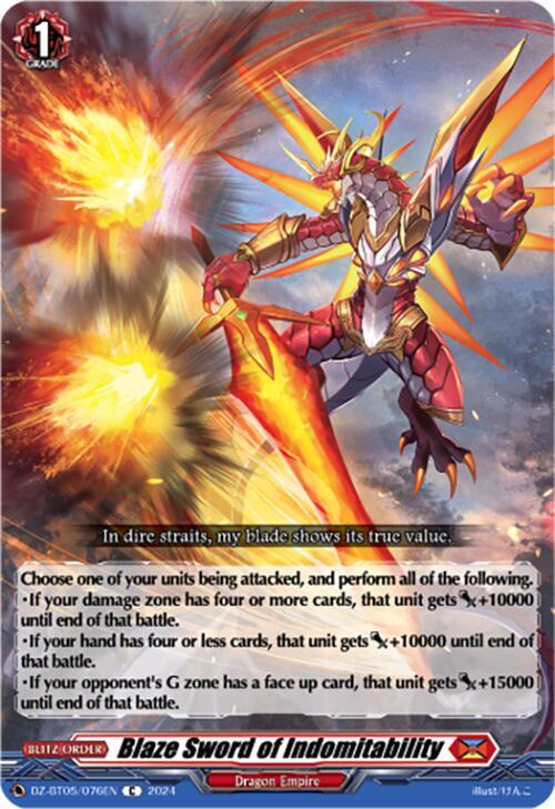 Blaze Sword of Indomitability - DZ-BT05: Omniscient Awakening ...