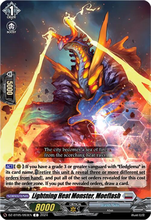 Lightning Heat Monster, Moeflash - DZ-BT05: Omniscient Awakening - Cardfight Vanguard ...