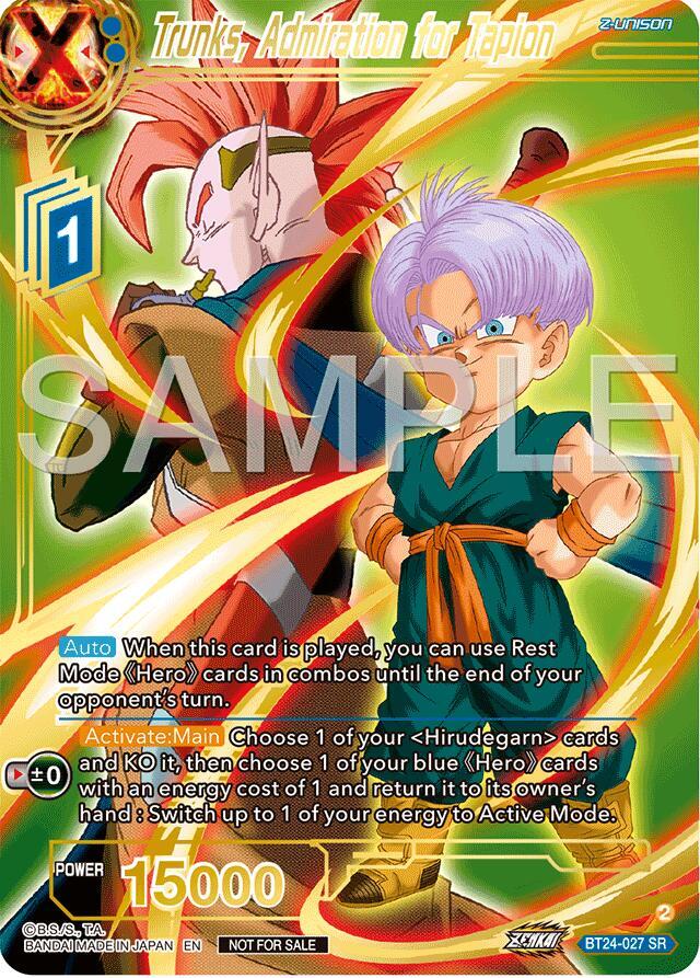 Trunks, Admiration for Tapion (Championship 2024 Finals Zenkai Pack ...