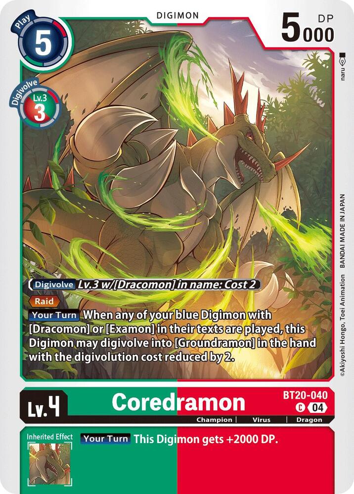 Coredramon - BT20-040 - Release Special Booster 2.5 - Digimon Card Game ...