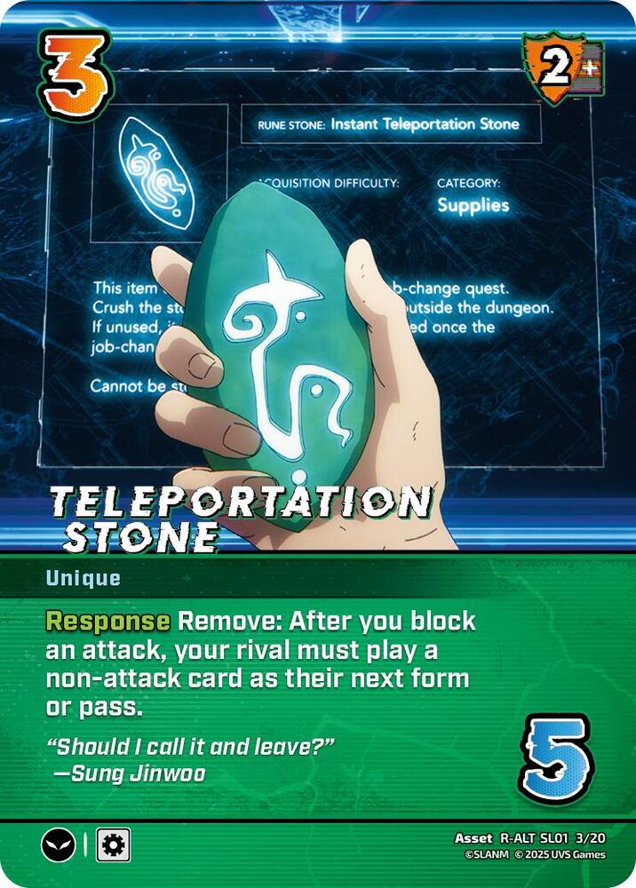 Teleportation Stone (Alternate Art) - Challenger Series: Solo Leveling ...