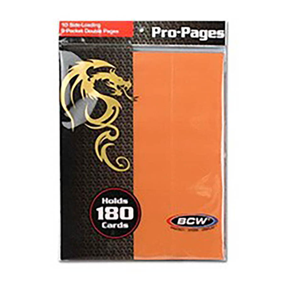 Side-Loading 18-Pocket Pro Pages - 3-Holes, Orange (10-Pack) - BCW ...
