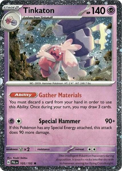 Tinkaton - 105/193 (Cosmos Holo) - Blister Exclusives - Pokemon ...