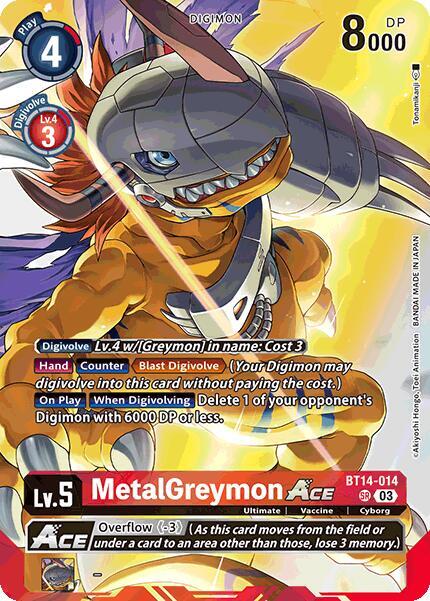 MetalGreymon ACE (Omnimon Binder Set) - Blast Ace - Digimon Card Game ...