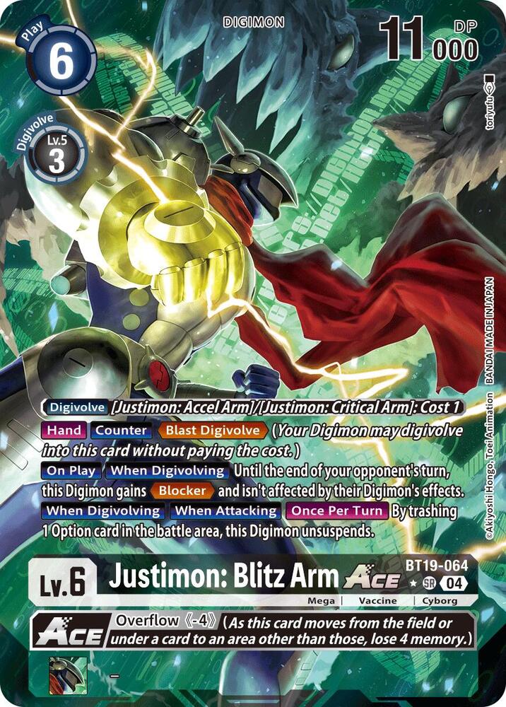 Justimon: Blitz Arm ACE (Alternate Art) - Release Special Booster 2.5 ...