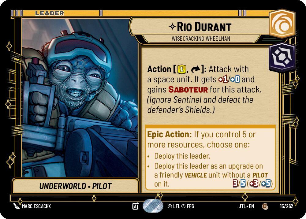 Rio Durant - Wisecracking Wheelman - Jump to Lightspeed - Star Wars ...