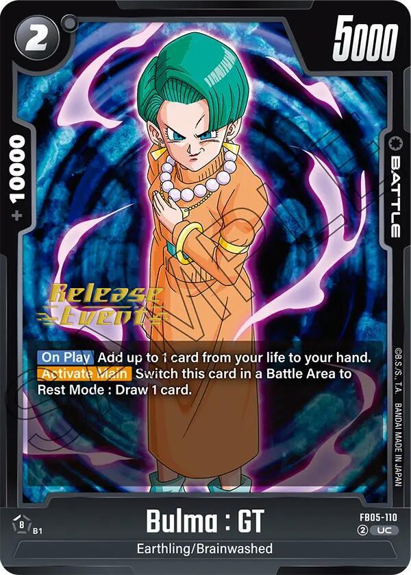Bulma : GT - New Adventure Release Event Cards - Dragon Ball Super ...