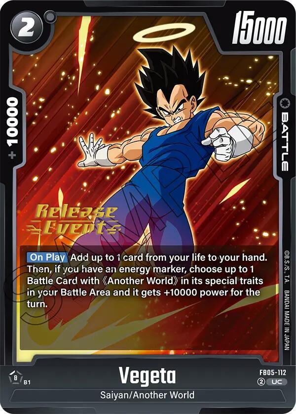 Vegeta - FB05-112 - New Adventure Release Event Cards - Dragon Ball ...