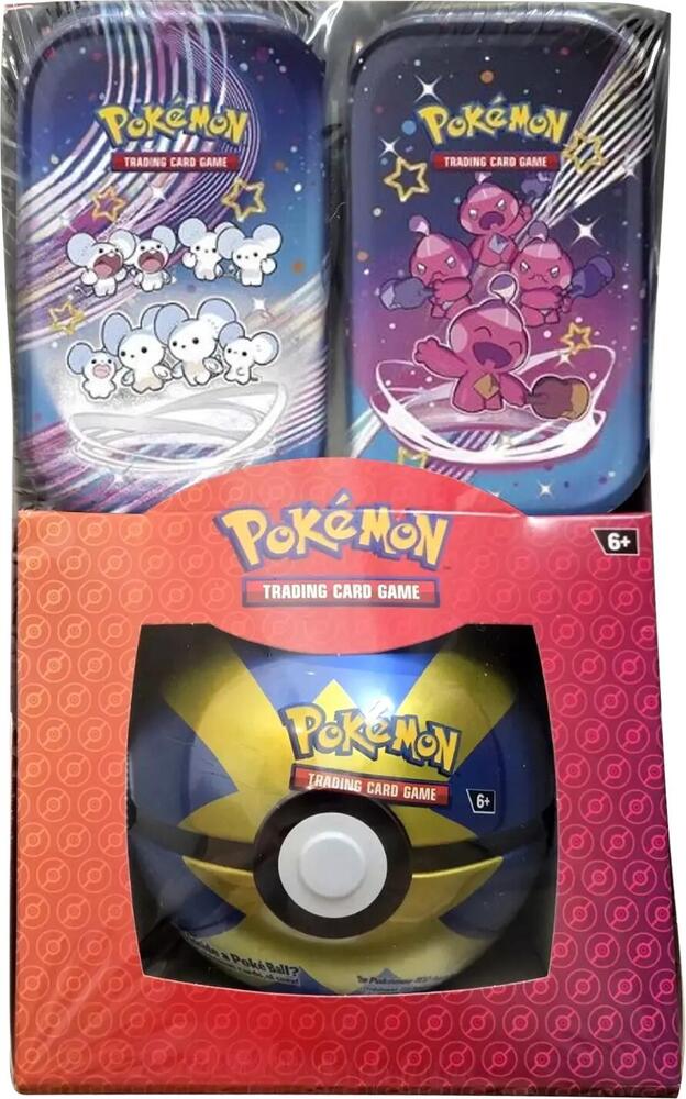 Retail Exclusive Pokemon Paldean Fates Mini Tins + Poke Ball Tin ...
