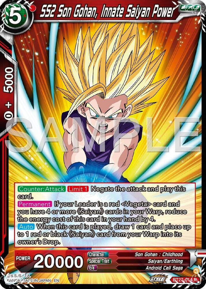 SS2 Son Gohan, Innate Saiyan Power - History of Z - Dragon Ball Super ...