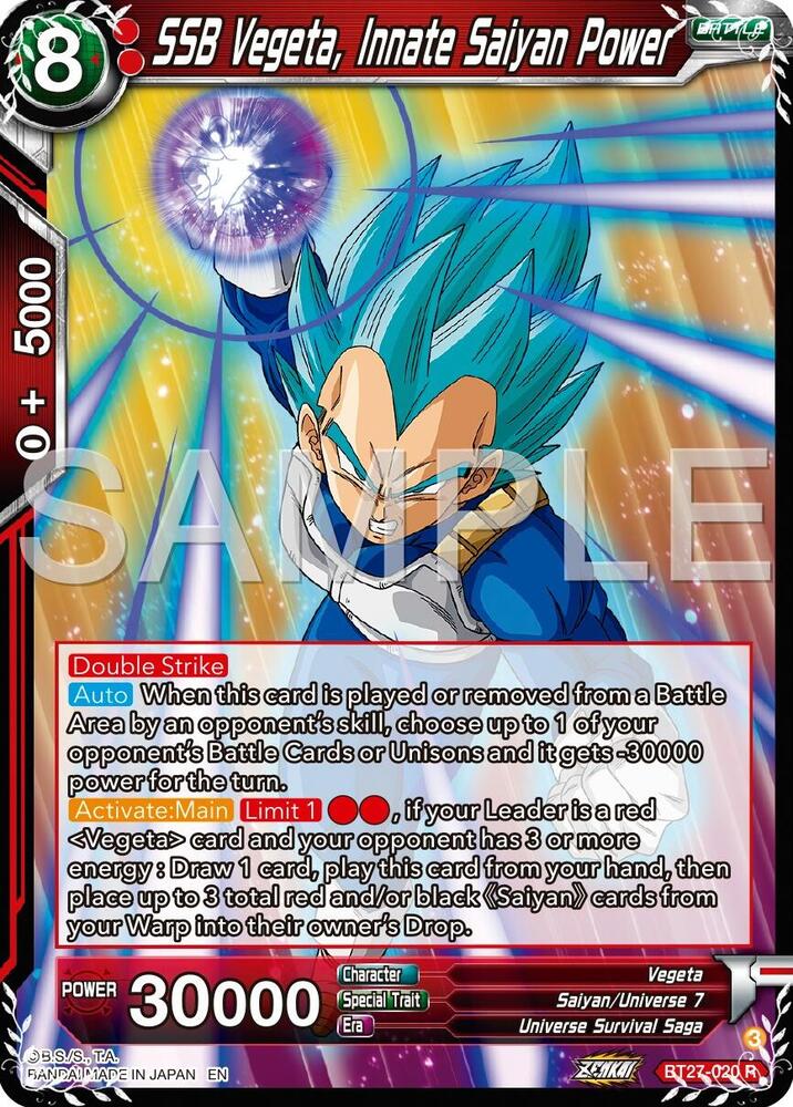 SSB Vegeta, Innate Saiyan Power - History of Z - Dragon Ball Super ...