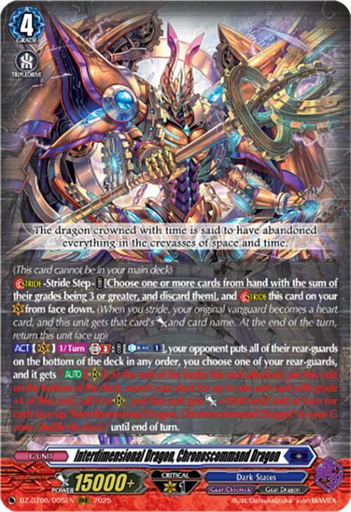 Interdimensional Dragon, Chronoscommand Dragon - DZ-BT06: Generation Dragenesis - Cardfight ...