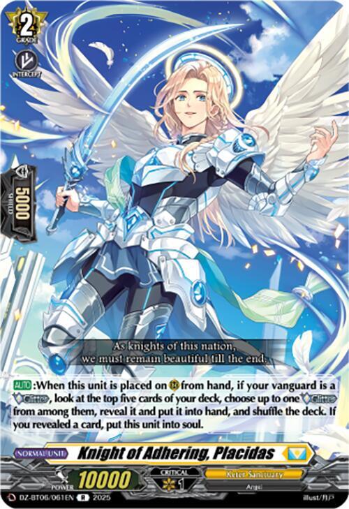 Knight of Adhering, Placidas - DZ-BT06: Generation Dragenesis - Cardfight Vanguard