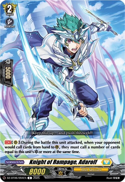 Knight of Rampage, Adarolf - DZ-BT06: Generation Dragenesis - Cardfight Vanguard - TCGplayer.com