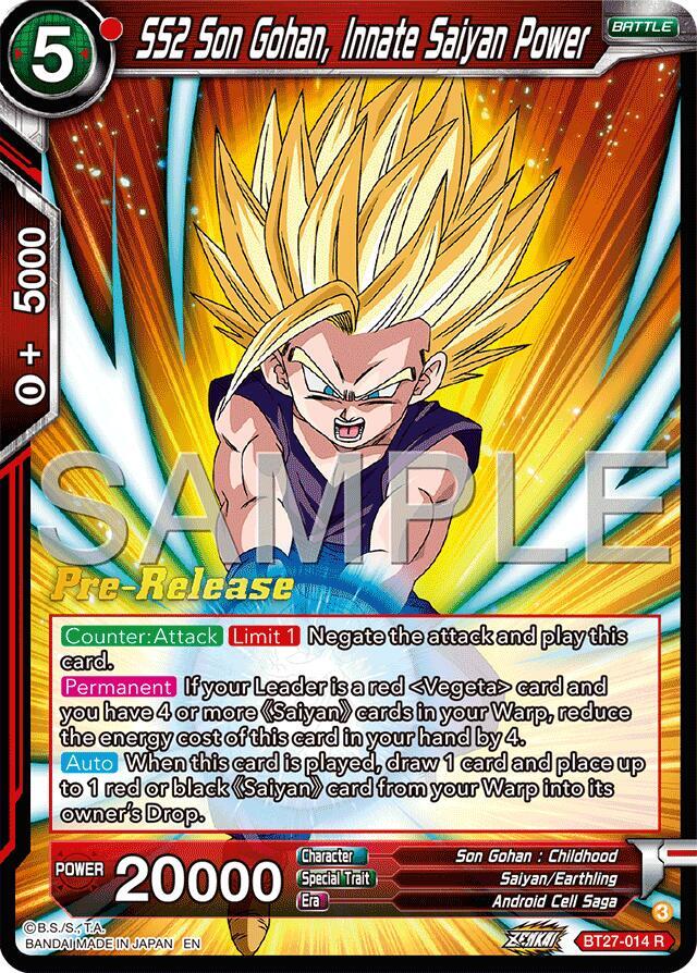 SS2 Son Gohan, Innate Saiyan Power - History of Z Pre-Release Cards ...