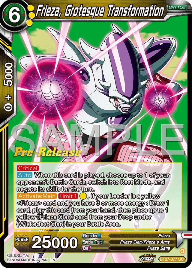 Frieza, Grotesque Transfornation - History of Z Pre-Release Cards ...
