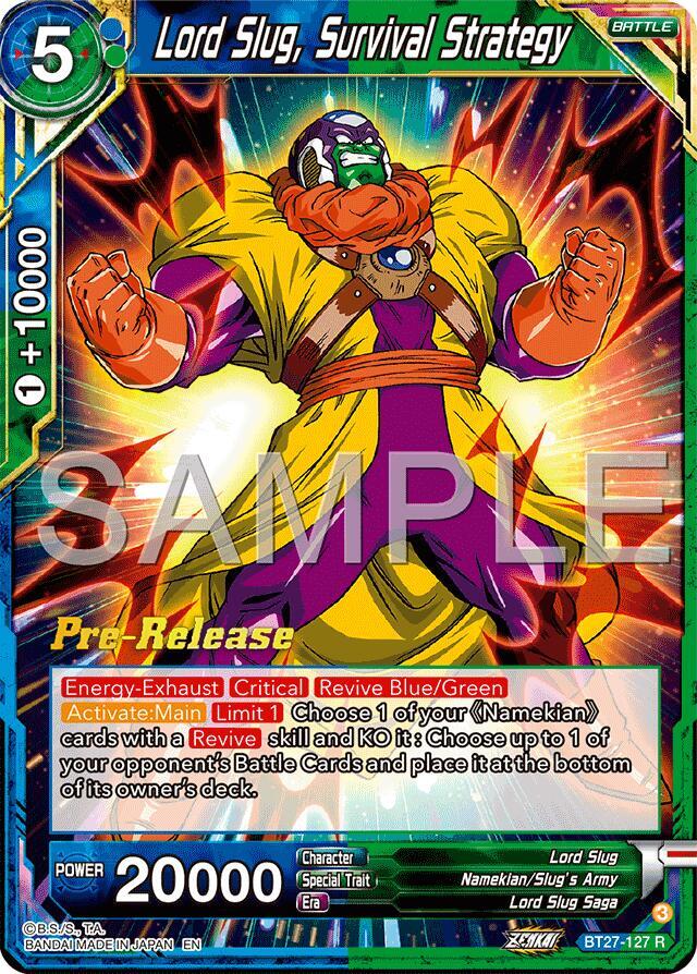 Lord Slug, Survival Strategy - History of Z Pre-Release Cards - Dragon ...
