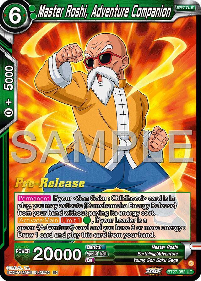 Master Roshi, Adventure Companion - History of Z Pre-Release Cards ...
