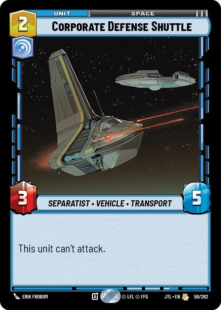 Corporate Defense Shuttle - Jump to Lightspeed - Star Wars: Unlimited ...