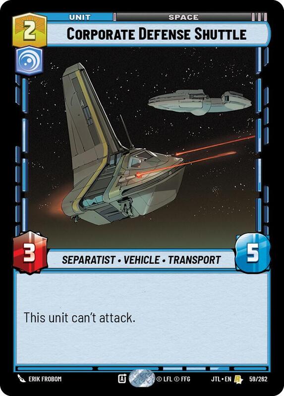 Corporate Defense Shuttle - Jump to Lightspeed - Star Wars: Unlimited ...