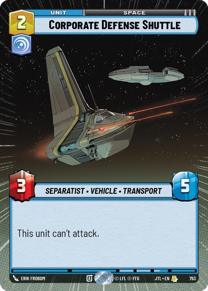 Corporate Defense Shuttle (Hyperspace Foil) - Jump to Lightspeed - Star ...