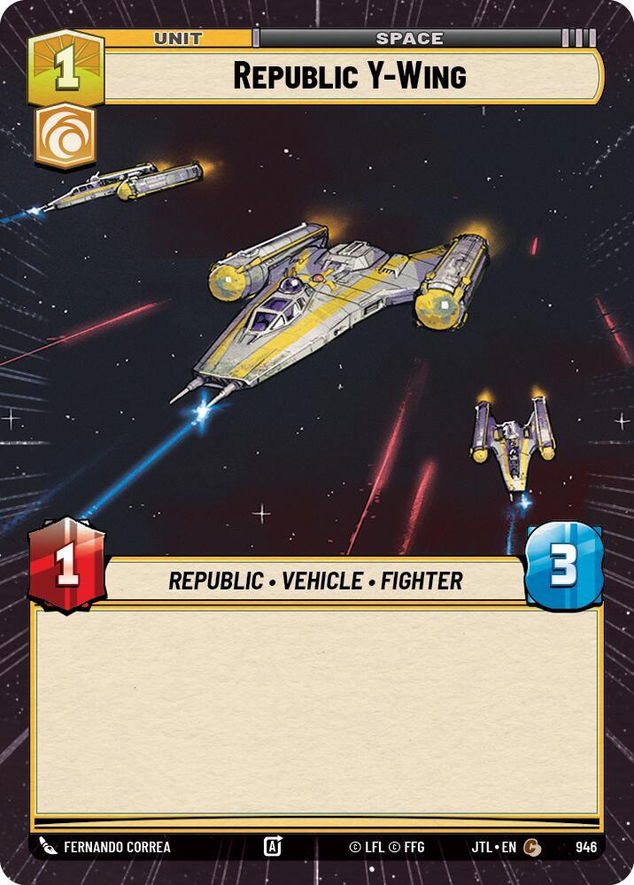 Republic Y Wing Hyperspace Foil Jump To Lightspeed Star Wars