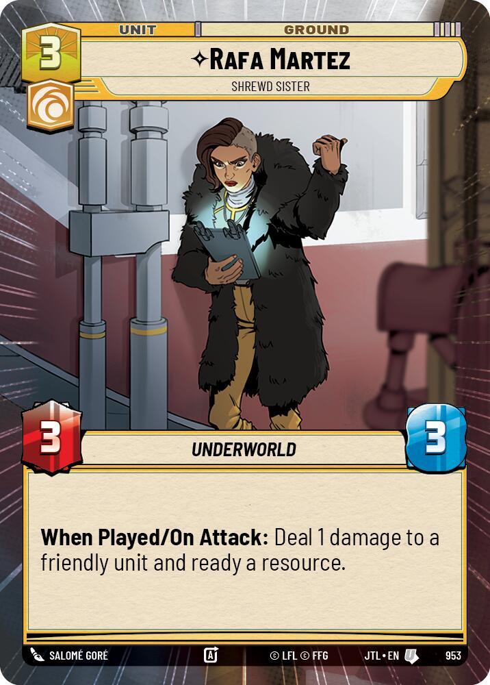 Rafa Martez - Shrewd Sister (Hyperspace Foil) - Jump to Lightspeed - Star Wars: Unlimited ...