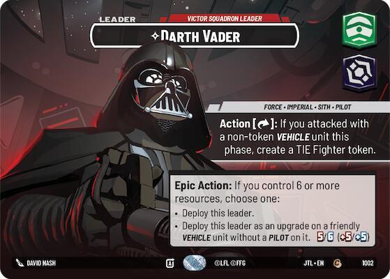 Darth Vader - Victor Squadron Leader (Showcase) - Jump to Lightspeed - Star Wars: Unlimited ...