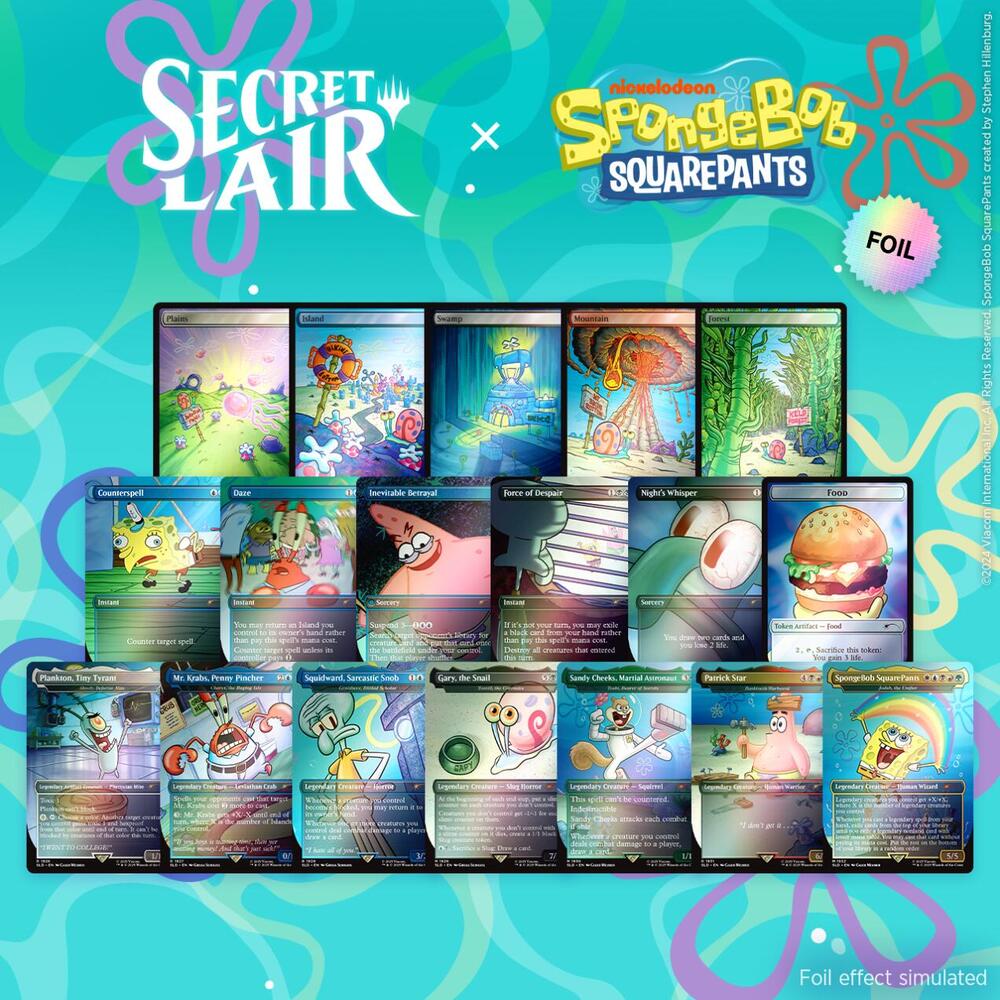 Secret Lair Drop: Our Boss is on Vacation Superdrop: Spongebob Squarepants Bundle - Rainbow Foil ...