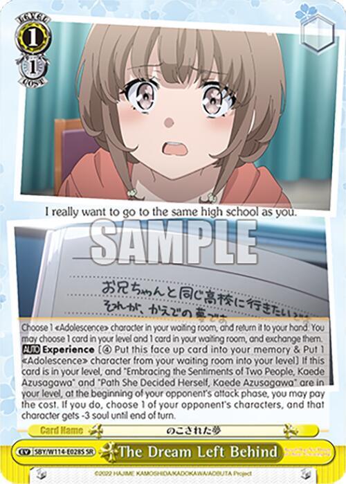 The Dream Left Behind (SR) - Rascal Does Not Dream Series - Weiss ...