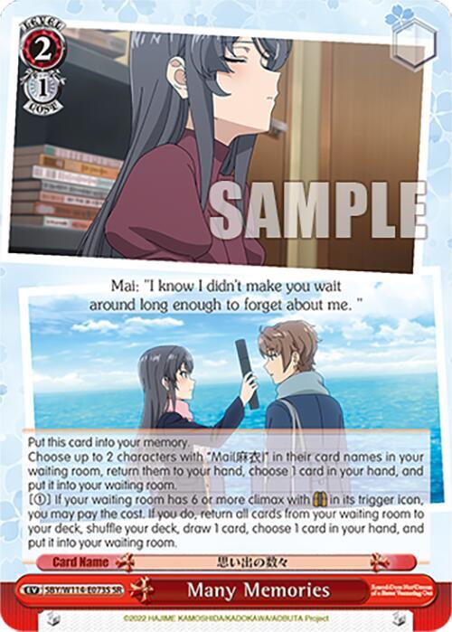 Many Memories (SR) - Rascal Does Not Dream Series - Weiss Schwarz ...