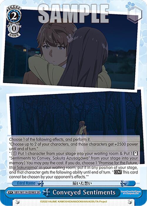 Conveyed Sentiments (SR) - Rascal Does Not Dream Series - Weiss Schwarz ...