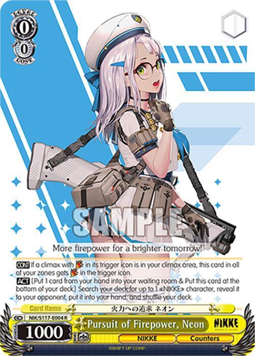 Pursuit of Firepower, Neon - GODDESS OF VICTORY: NIKKE - Weiss Schwarz ...