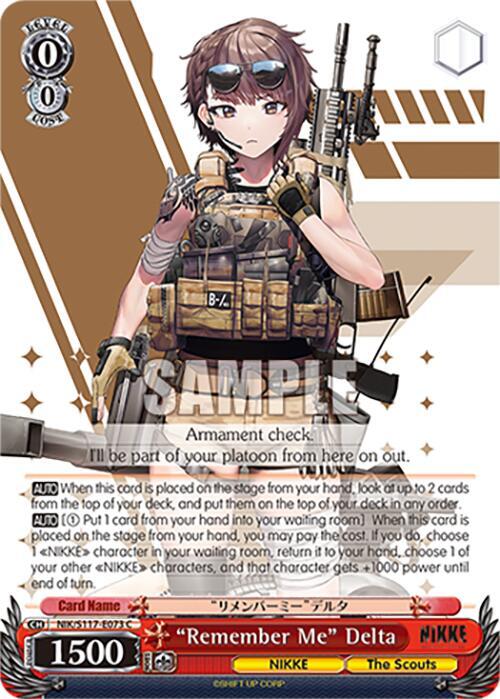 "Remember Me" Delta - GODDESS OF VICTORY: NIKKE - Weiss Schwarz ...