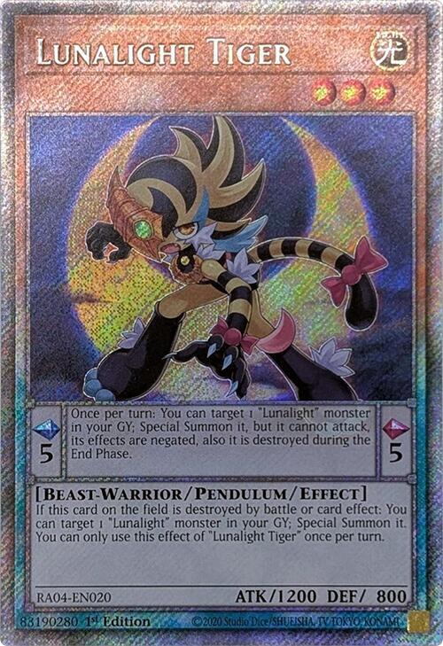 Lunalight Tiger (Platinum Secret Rare) - Quarter Century Stampede ...