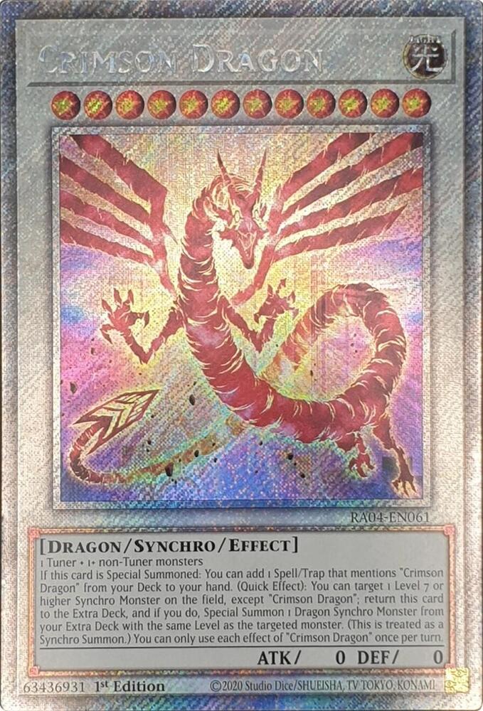 Crimson Dragon (Platinum Secret Rare) - Quarter Century Stampede - YuGiOh - TCGplayer.com