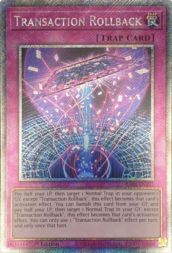 Transaction Rollback (Platinum Secret Rare) - Quarter Century Stampede - YuGiOh - TCGplayer.com