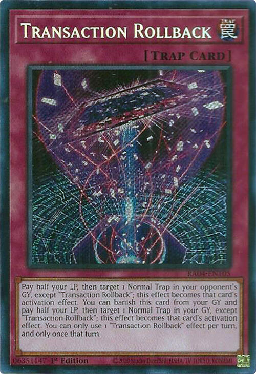 Transaction Rollback (Secret Rare) - Quarter Century Stampede - YuGiOh ...