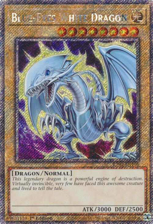 Blue-Eyes White Dragon (7th Art) (Platinum Secret Rare) - Quarter Century Stampede - YuGiOh ...
