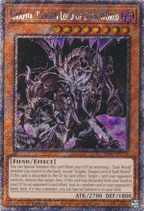 Grapha, Dragon Lord of Dark World (Platinum Secret Rare) - Quarter Century Stampede - YuGiOh ...
