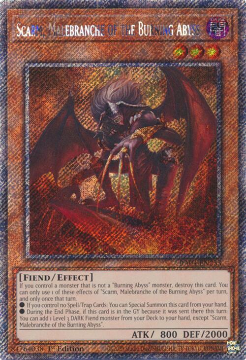 Scarm, Malebranche of the Burning Abyss (Platinum Secret Rare) - Quarter Century Stampede ...