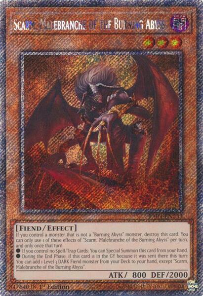 Scarm, Malebranche of the Burning Abyss (Platinum Secret Rare) - Quarter Century Stampede ...