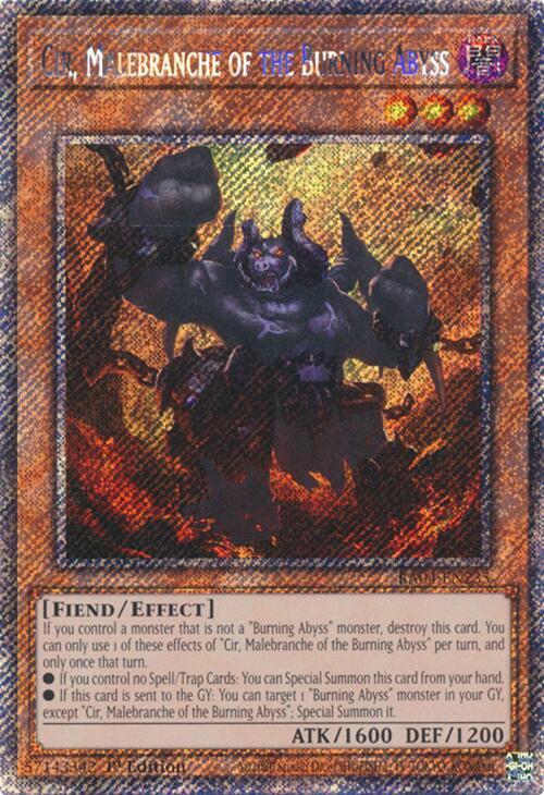 Cir, Malebranche of the Burning Abyss (Platinum Secret Rare) - Quarter Century Stampede - YuGiOh ...