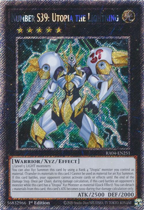 Number S39: Utopia the Lightning (Platinum Secret Rare) - Quarter Century Stampede - YuGiOh ...