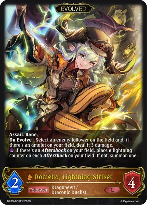 Romelia, Lightning Striker (Evolved) - BP09: Duet of Dawn and Dusk - Shadowverse: Evolve ...