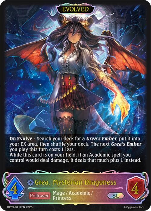 Grea, Mysterian Dragoness (Evolved) (SL) - BP09: Duet of Dawn and Dusk - Shadowverse: Evolve ...