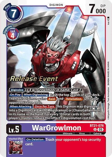WarGrowlmon - World Convergence Release Event Cards - Digimon Card Game ...
