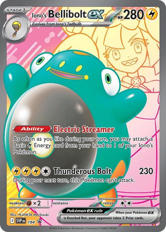 Iono's Bellibolt ex - 194 - SV: Scarlet & Violet Promo Cards - Pokemon ...